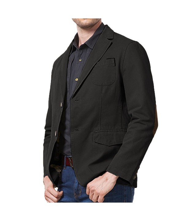 Men's Sport Coat Cotton Casual Slim Fit Elbow Patches Sports Jackets ...